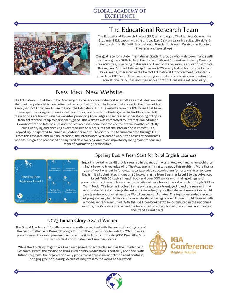 GAOEX Student Internship – 2023 – Global Academy Of Excellence